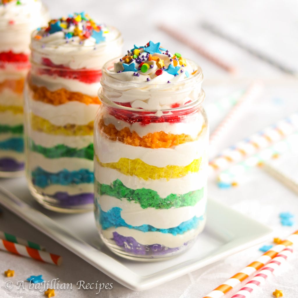 Rainbow Mini Trifles - A baJillian Recipes
